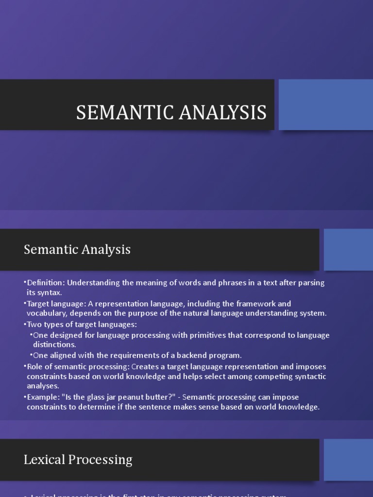 Semantic Analysis | PDF