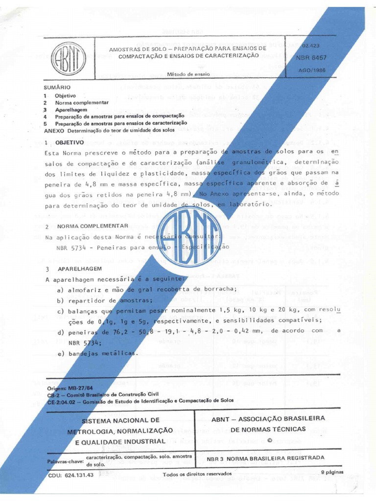 NBR - 6457 Índices Físicos | PDF