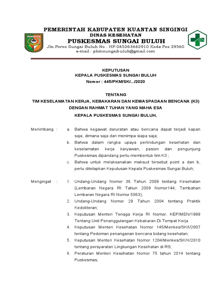 SK Tim Tanggap Darurat (BELUM EDIT) | PDF