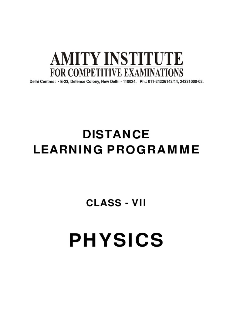 7th Physics DLP Study Package Final | PDF