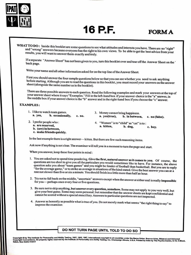 Personality Test | PDF