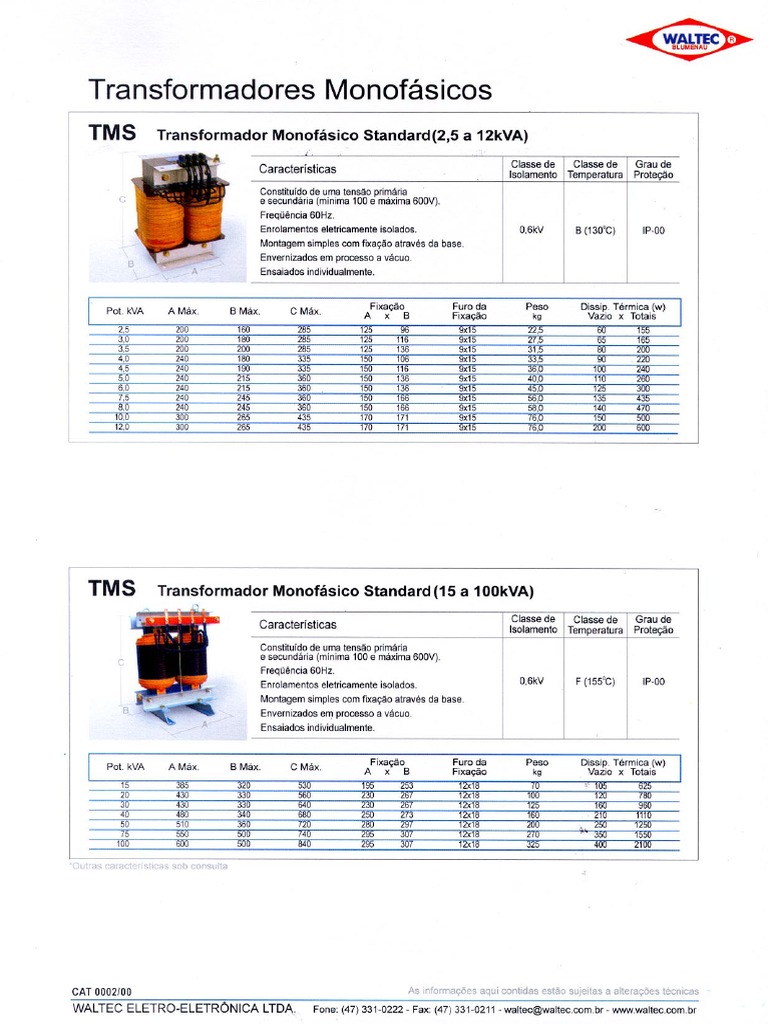 Waltec Trafo Mono. Tms | PDF