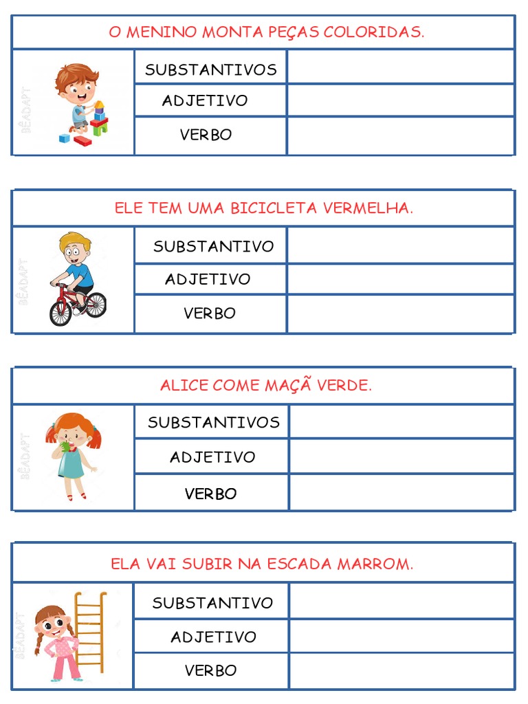 Verbo, Substantivo e Adjetivo | PDF