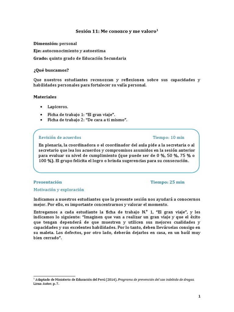 Autoconocimiento y autoestima en clase | PDF | Autoestima