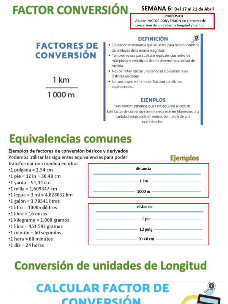 Semana 6 - Ejercicios de Factor Conversión | PDF | Métodos y materiales de enseñanza