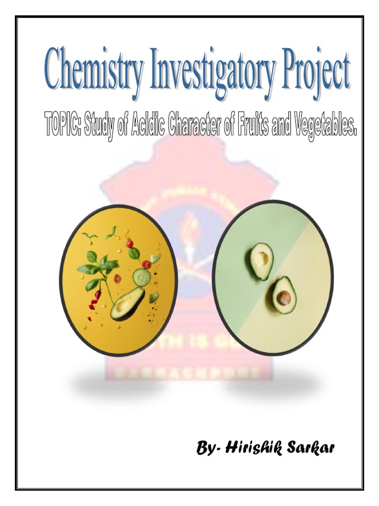 Chemistry Investigatory Project | PDF | Ph | Acid