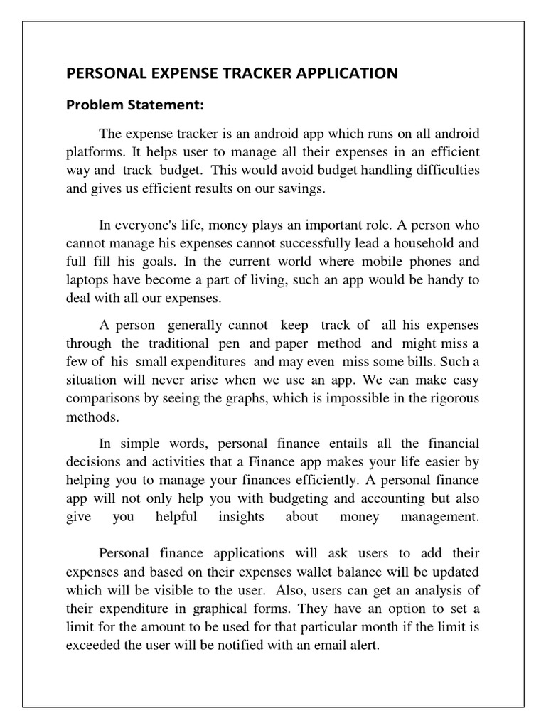 Problem Statement Pdf Mobile App Android Operating System