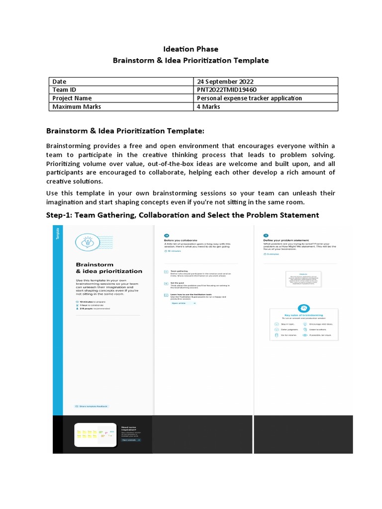 Brainstorming - Idea Generation - Prioritizaation Template | PDF