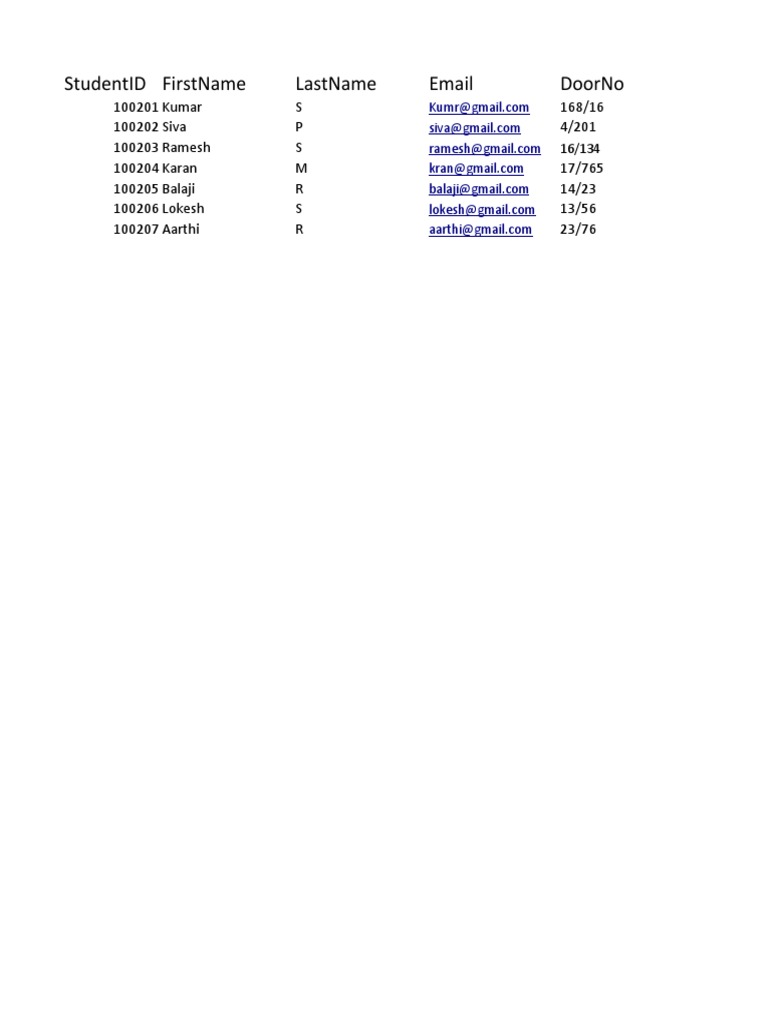 Student Database | PDF