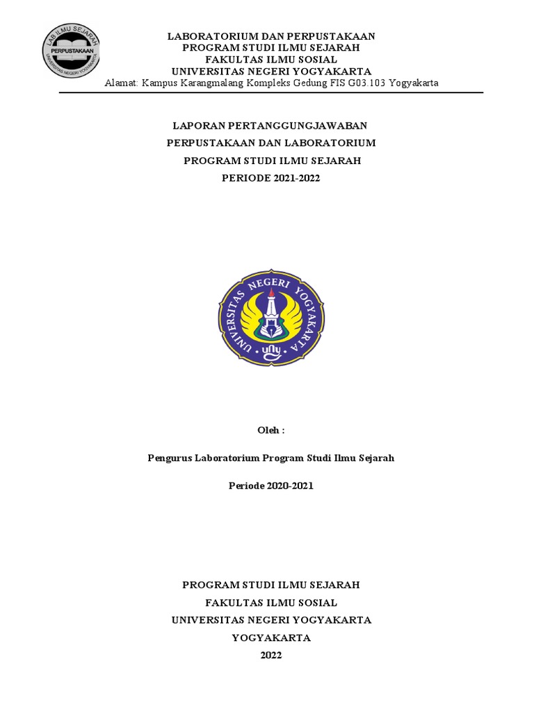 LPJ Lab Ilmu Sejarah Is 2021 | PDF