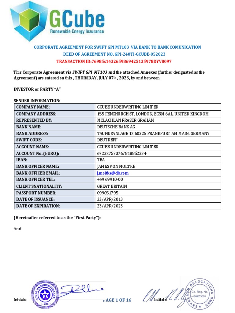 Gcube Gpi Contract 240T | PDF | Lawsuit | Arbitration