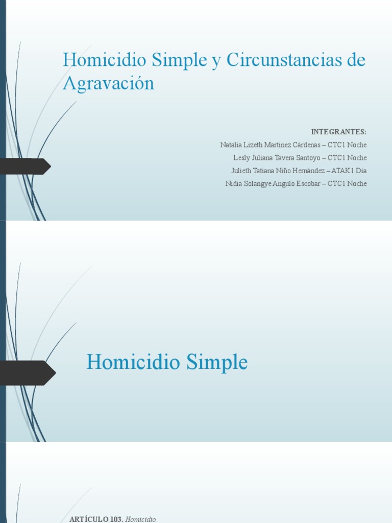 Homicidio Simple | PDF | Homicidio | Criminología