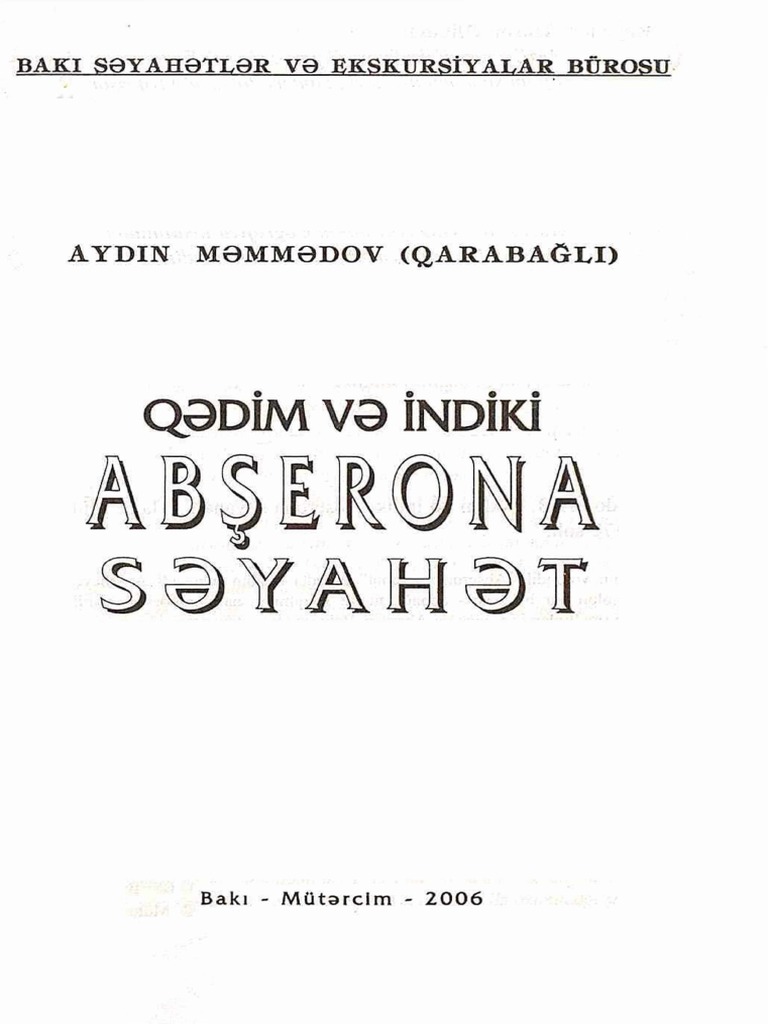 Qedim Ve Indiki Absherona Seyahet | PDF