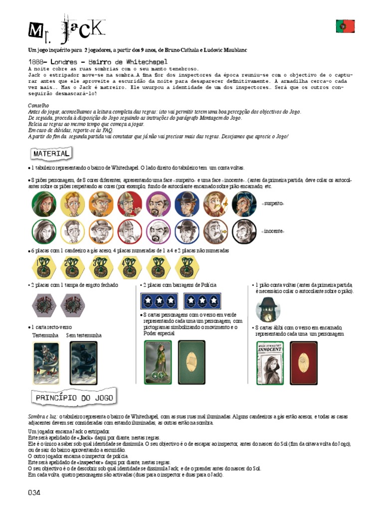 Regras em Português MR Jack | PDF