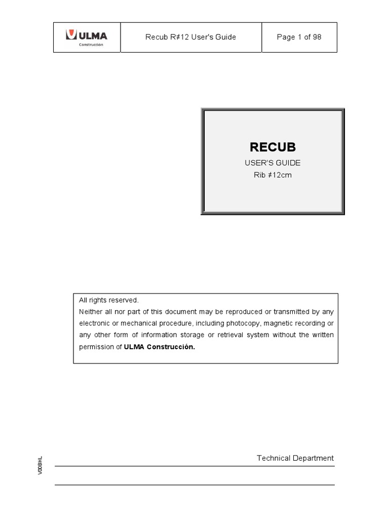 User's Guide Recub Ribs | PDF | Concrete | Scaffolding