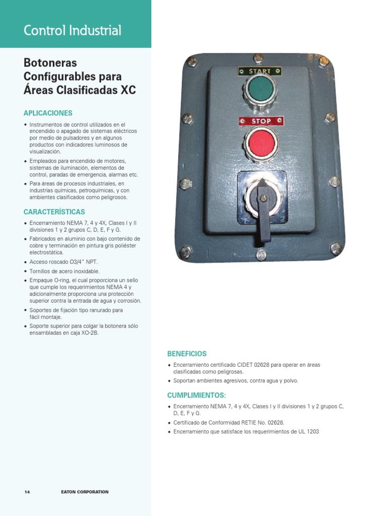Caja para Pulsadores EATON NEMA 7 | PDF | Tornillo | Ingeniería de ...