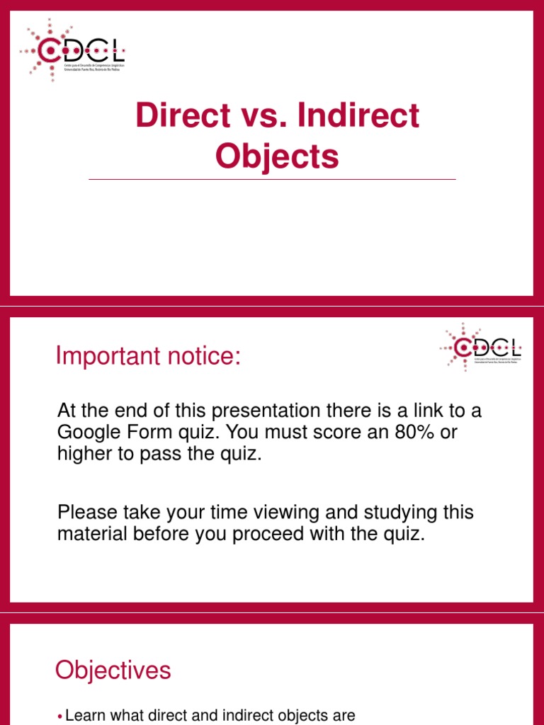 Direct and Indirect Objects Explained | PDF | Verb | Object (Grammar)
