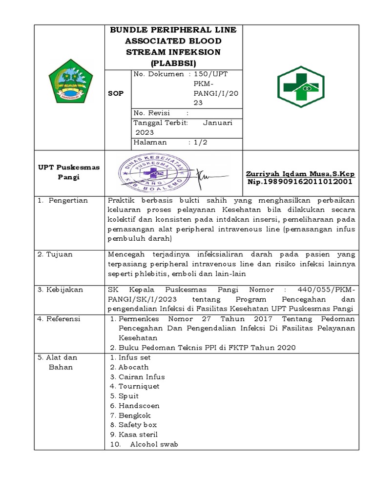 Sop Bundle Flebitis | PDF