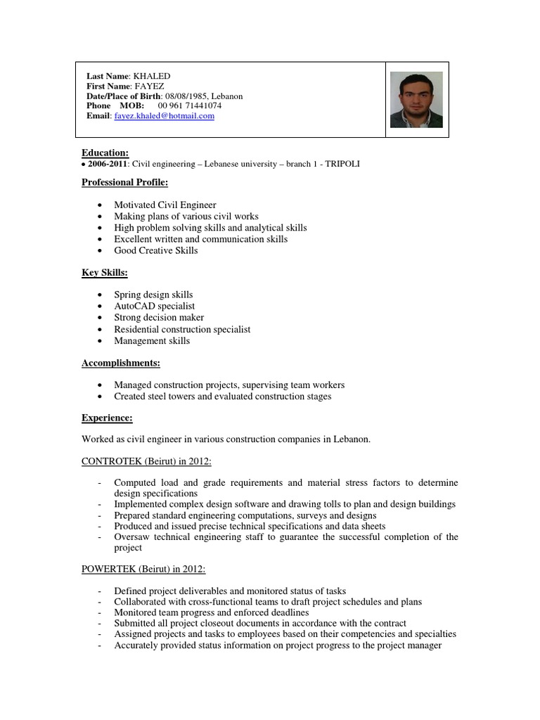 CV Fayez Updated | PDF | Engineering | Specification (Technical Standard)