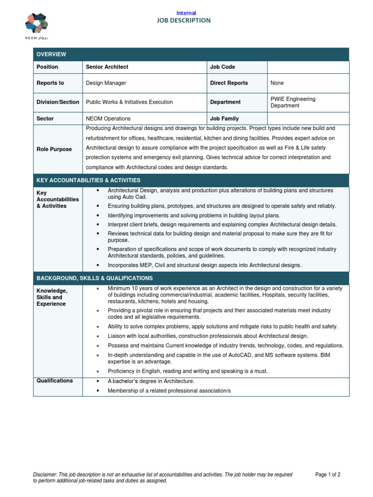 JD Senior Architect | PDF