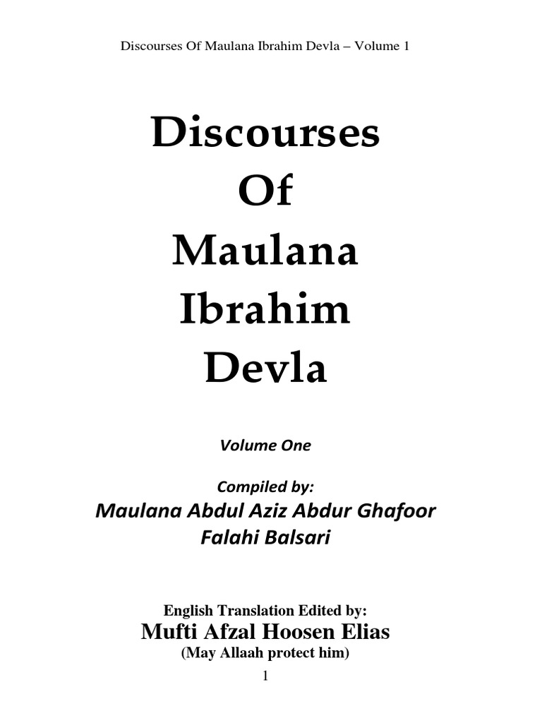 Discourses-Of-Maulana-Ibrahim-Devla-Vol-1 (1) | PDF | Prophets And ...