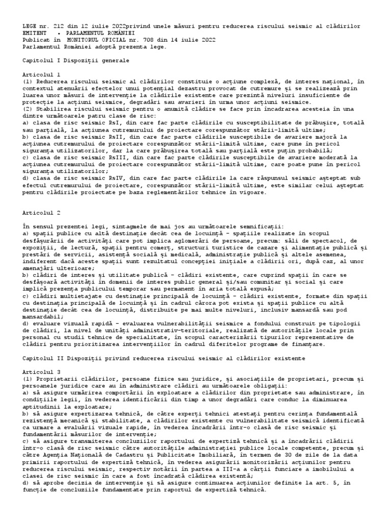 Expertiza Tehnica - Obligatie - LEGE (A) 212 12 - 07 - 2022 | PDF