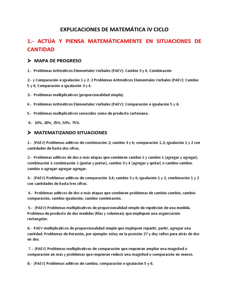 Explicaciones de Matematica IV Ciclo 2015 | PDF