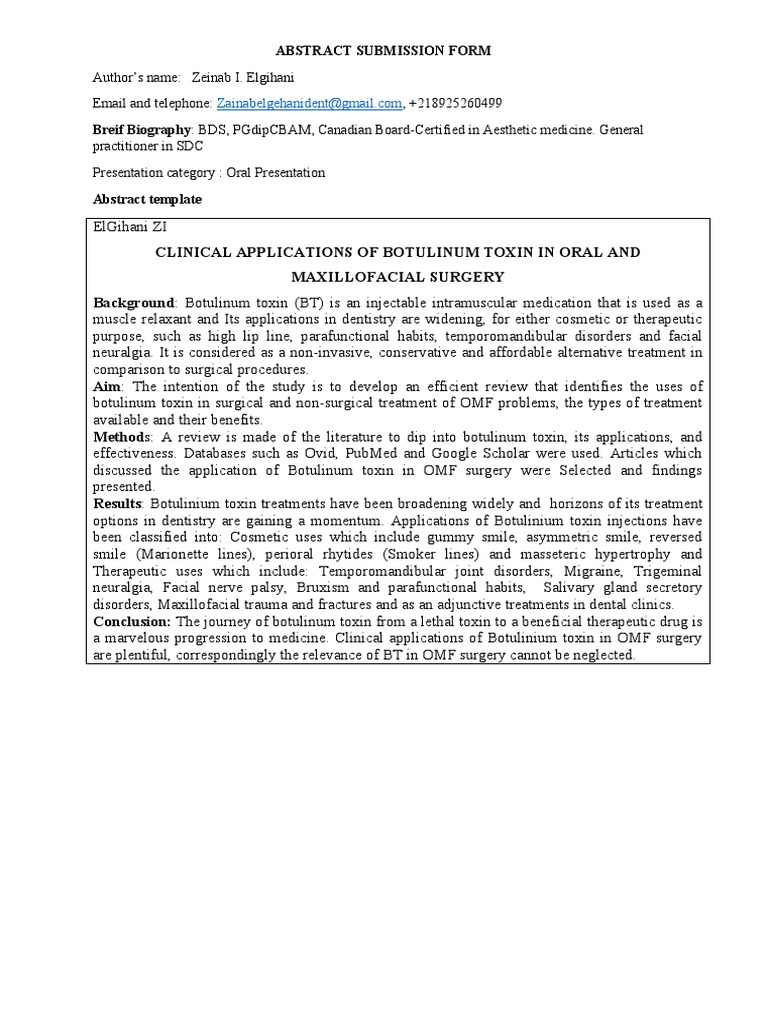 Botox Abstract | PDF