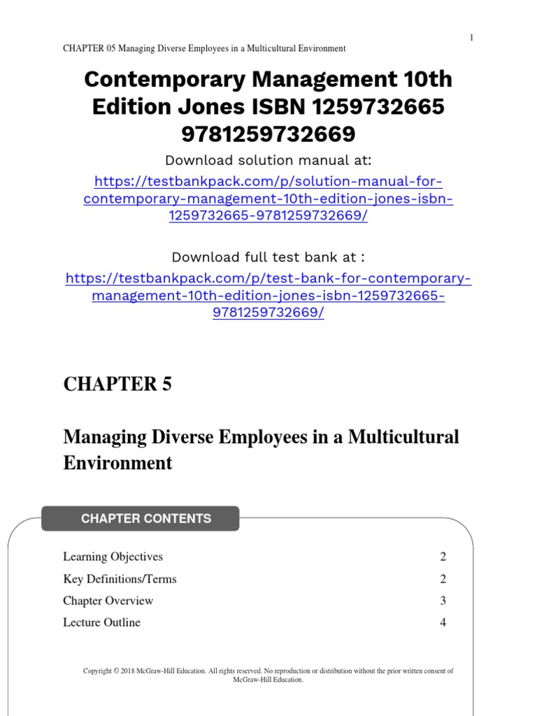 Contemporary Management 10th Edition Jones Solutions Manual 1 | PDF ...