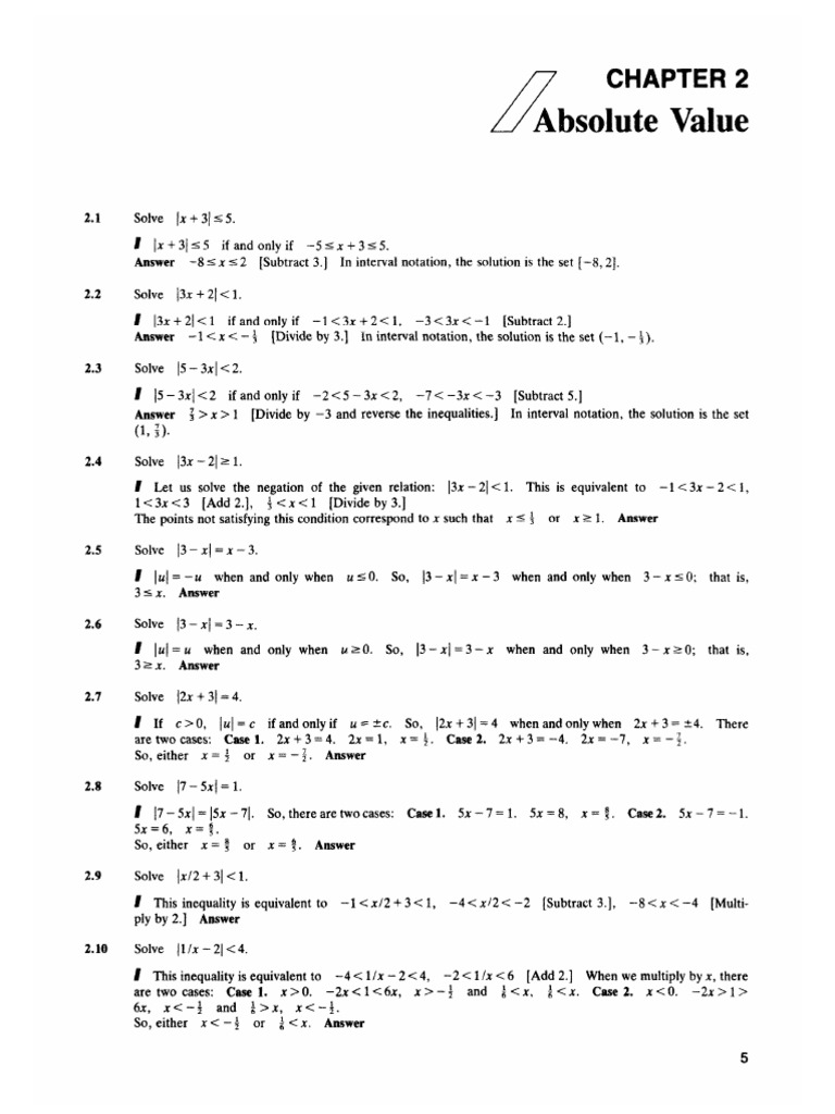 Absolute Value Exercises | PDF