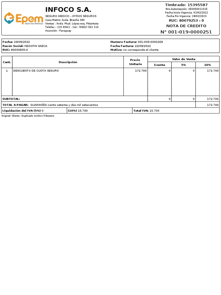 Nota de Credito | Descargar gratis PDF | Contabilidad