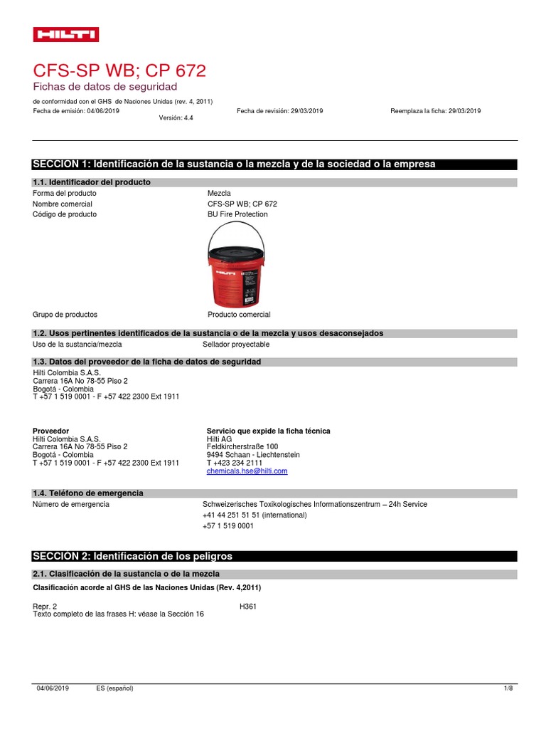 Informacion Sobre Seguridad Salud y Medioambiente HSE ASSET DOC LOC ...