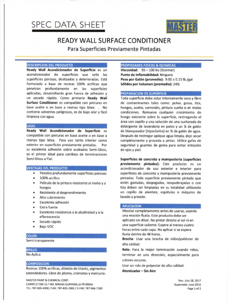 Ready Wall | PDF | Compuestos químicos | Sustancias químicas