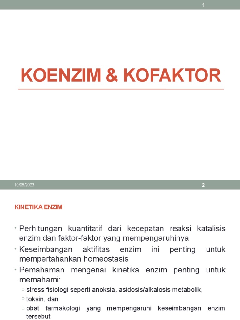 ENZIM, KOENZIM & Amp KOFAKTOR | PDF | Sains & Matematika