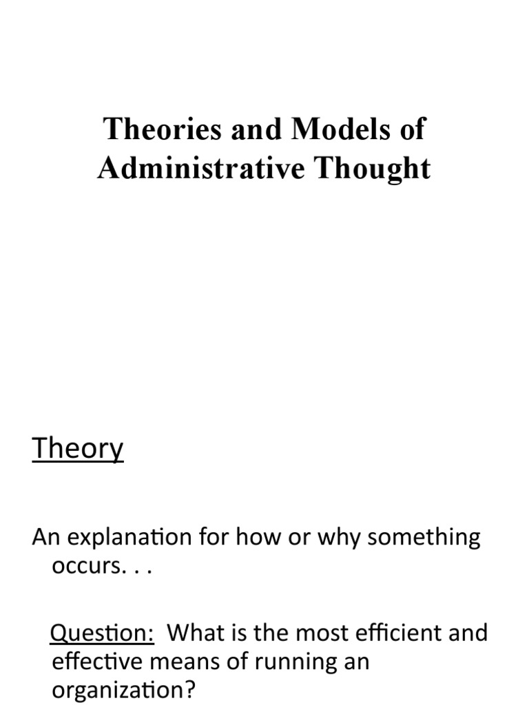 Theories and Models of Administrative Thought | PDF