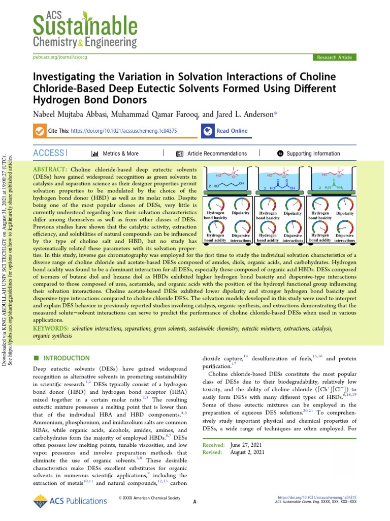 Investigating The Variation in Solvation Interactions of Choline ...
