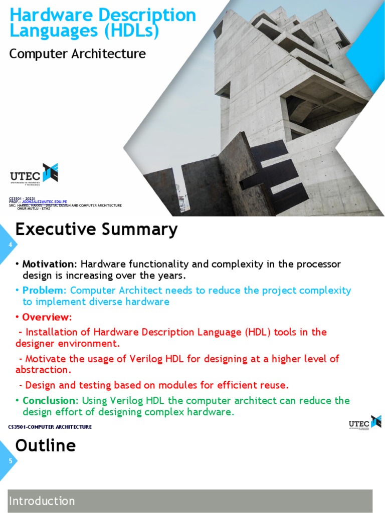01 ArchL HDL Introduction 1 | PDF