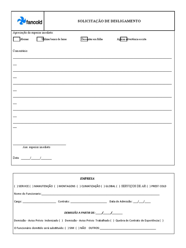 RH05 - Formulário de Desligamento | PDF