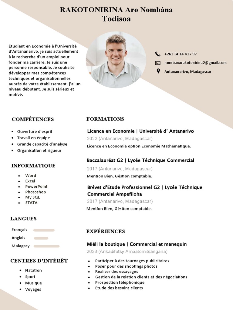 75 Modele CV Debutant | PDF