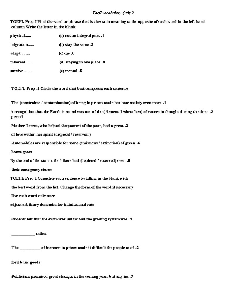 TOEFL Vocabular-WPS Office | PDF