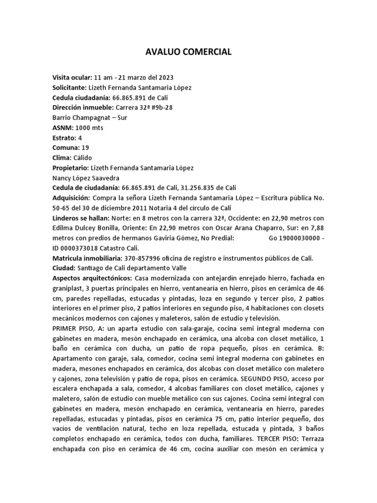 Modelo Avaluo Comercial4 | PDF