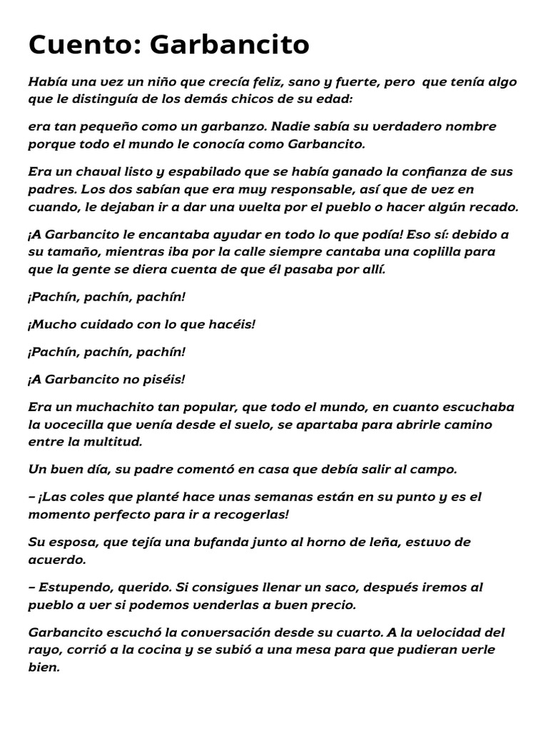 La Aventura de Garbancito | PDF | Poesía