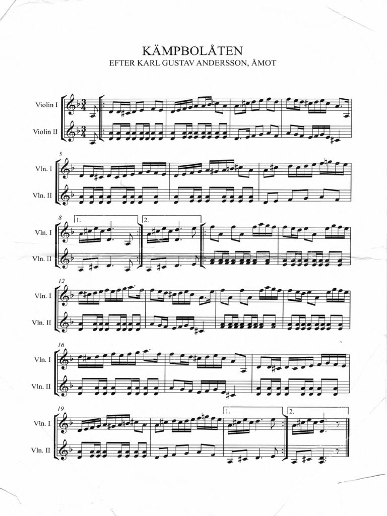 Kämpbolåten Efter Karl Gustav Andersson Åmot Noter | PDF
