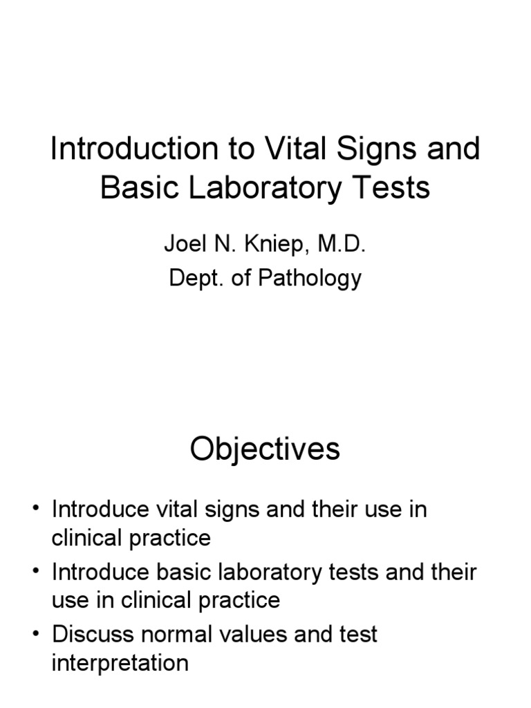 Introduction To Laboratory Tests Handout Version | PDF