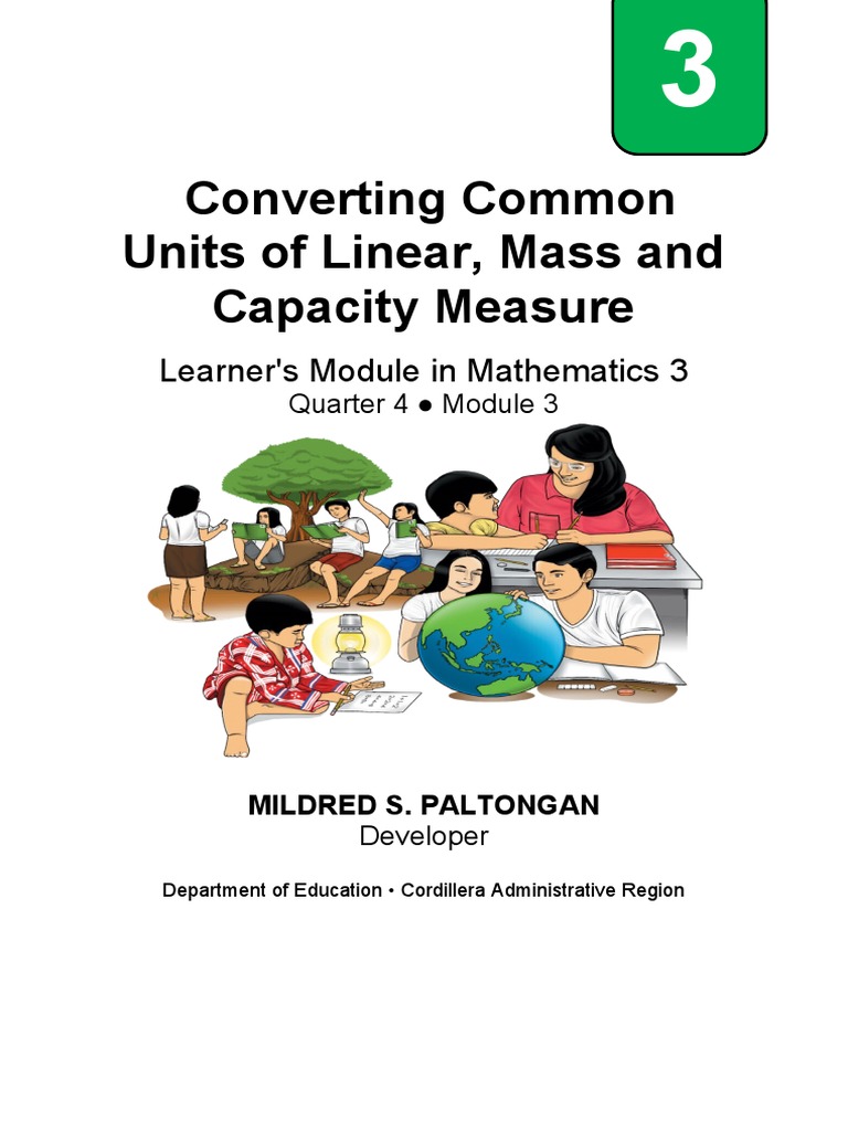 Math3 Q4mod3 Convertinglinearmassandcapacitymeasure Mildred Paltongan Bgo | PDF