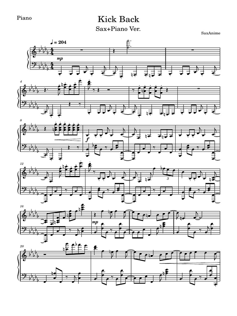 Kick Back Piano | PDF