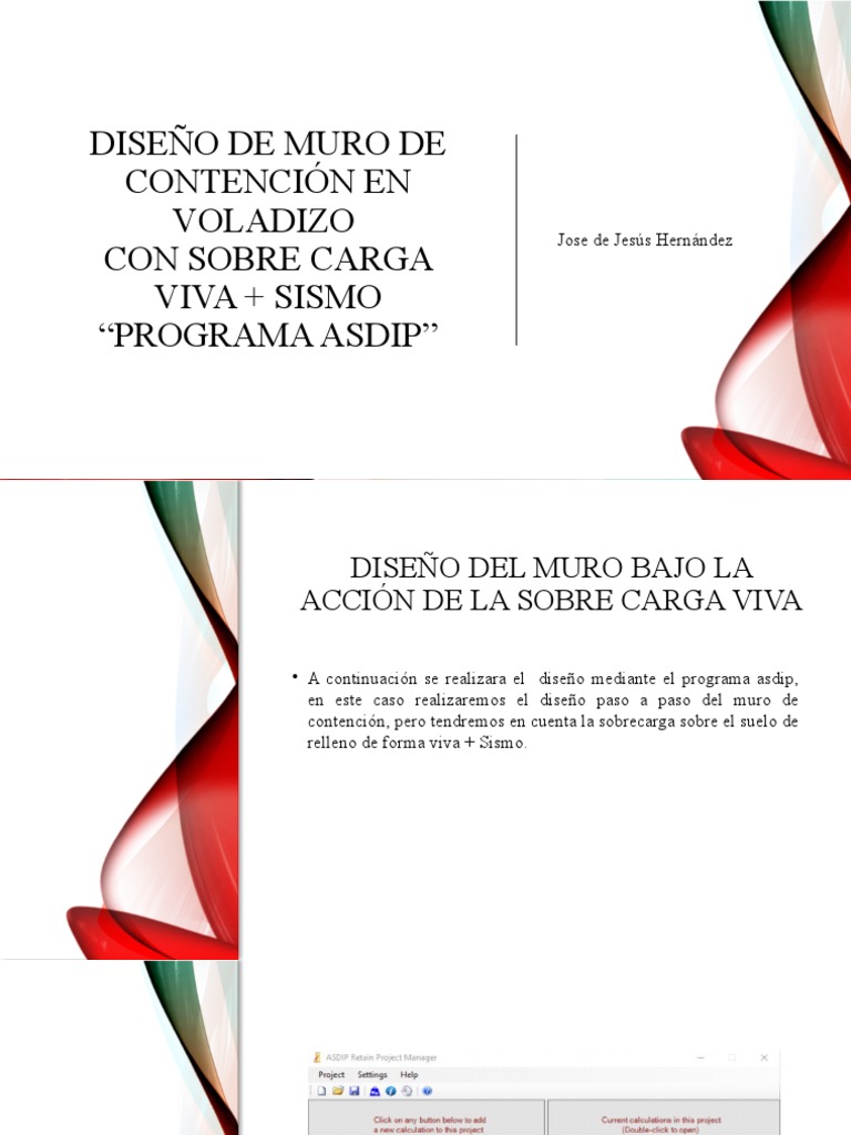 Diseño de Muro de Contención en Voladizo + Sobre Carga Viva + Sismo ...