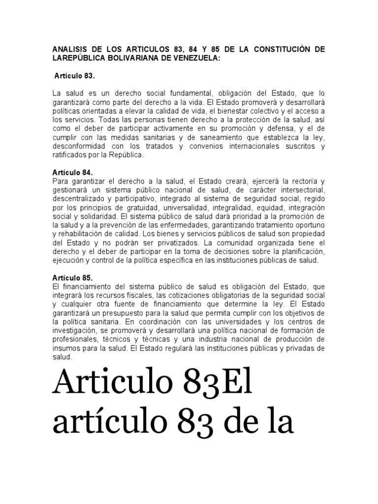 Analisis de Los Articulos 83 | PDF