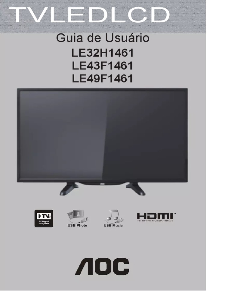 Manual de Instruções AOC LE32H1461 (Português - 39 Páginas) | PDF