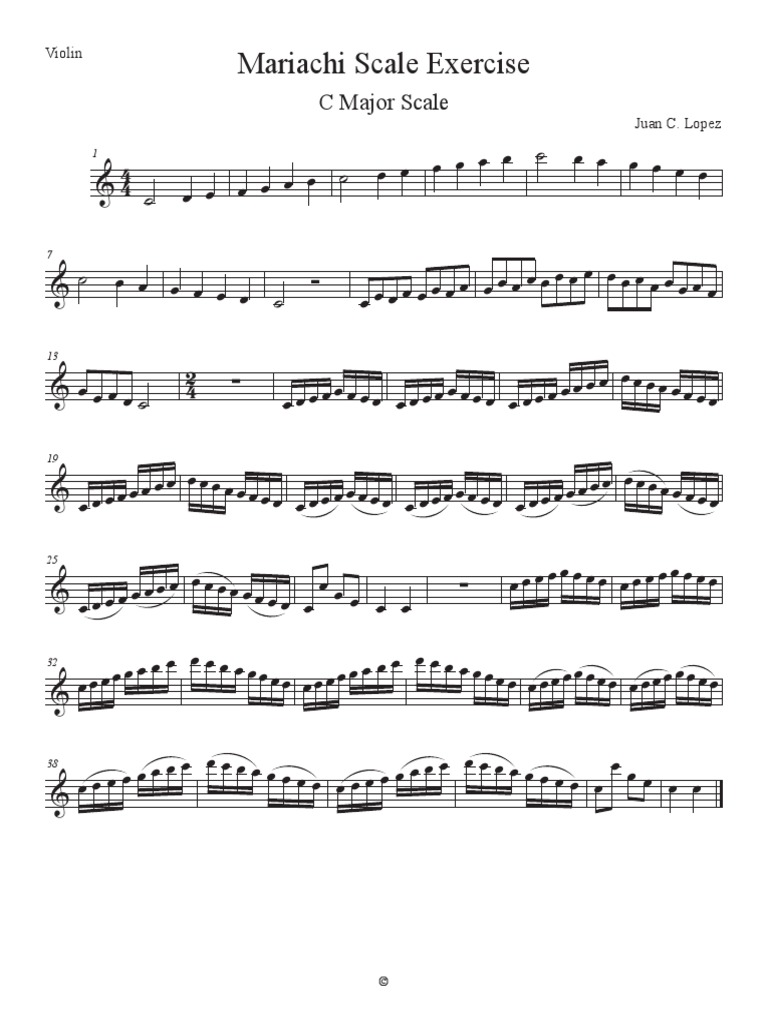 C Major Scale Exercise - Violin | PDF